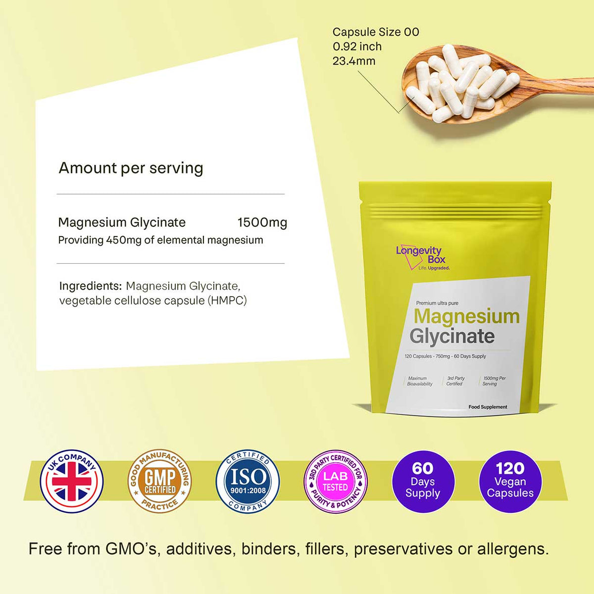 Magnesium Glycinate Supplement | UK – Longevity Box