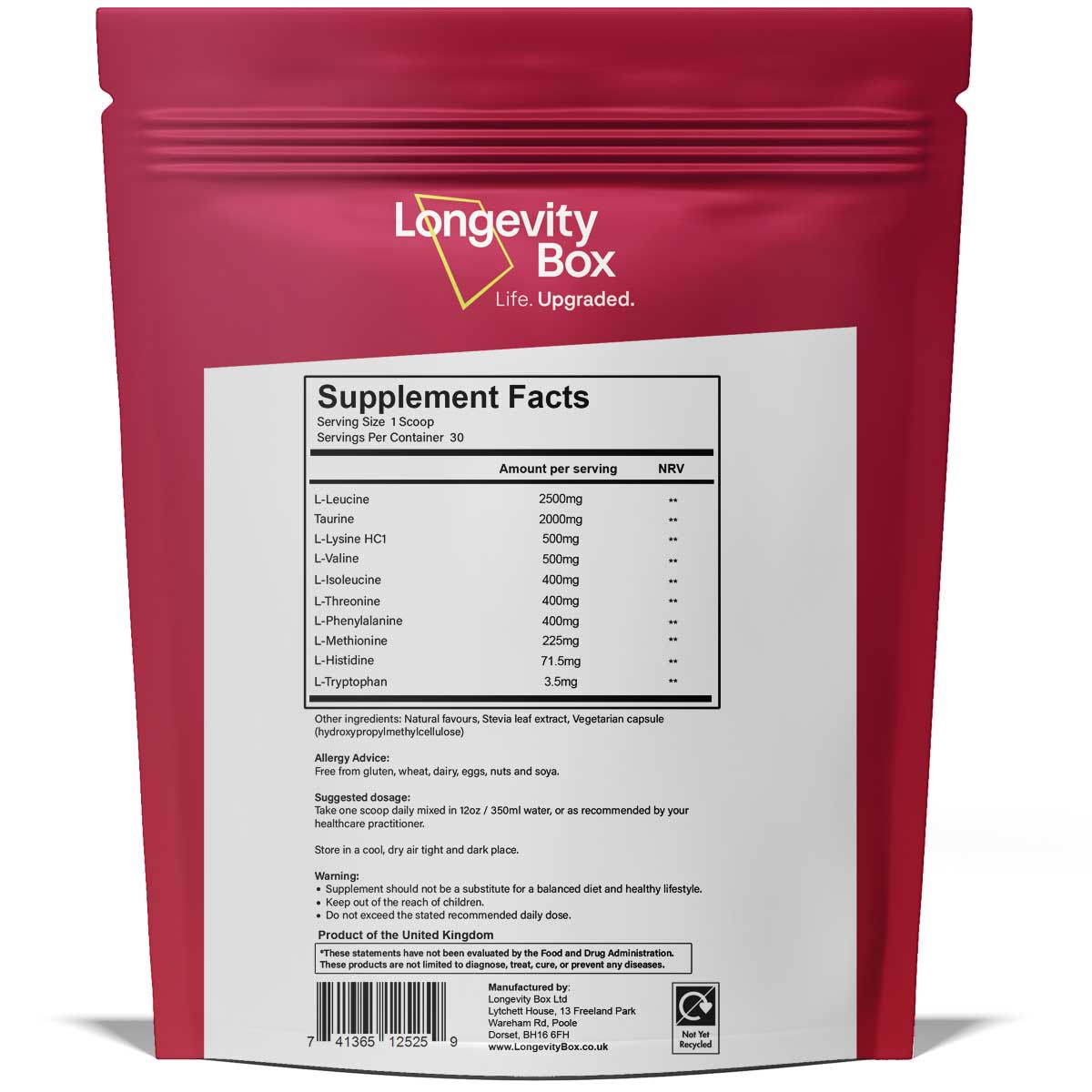 Longevity Essential Amino Acids – Longevity Box