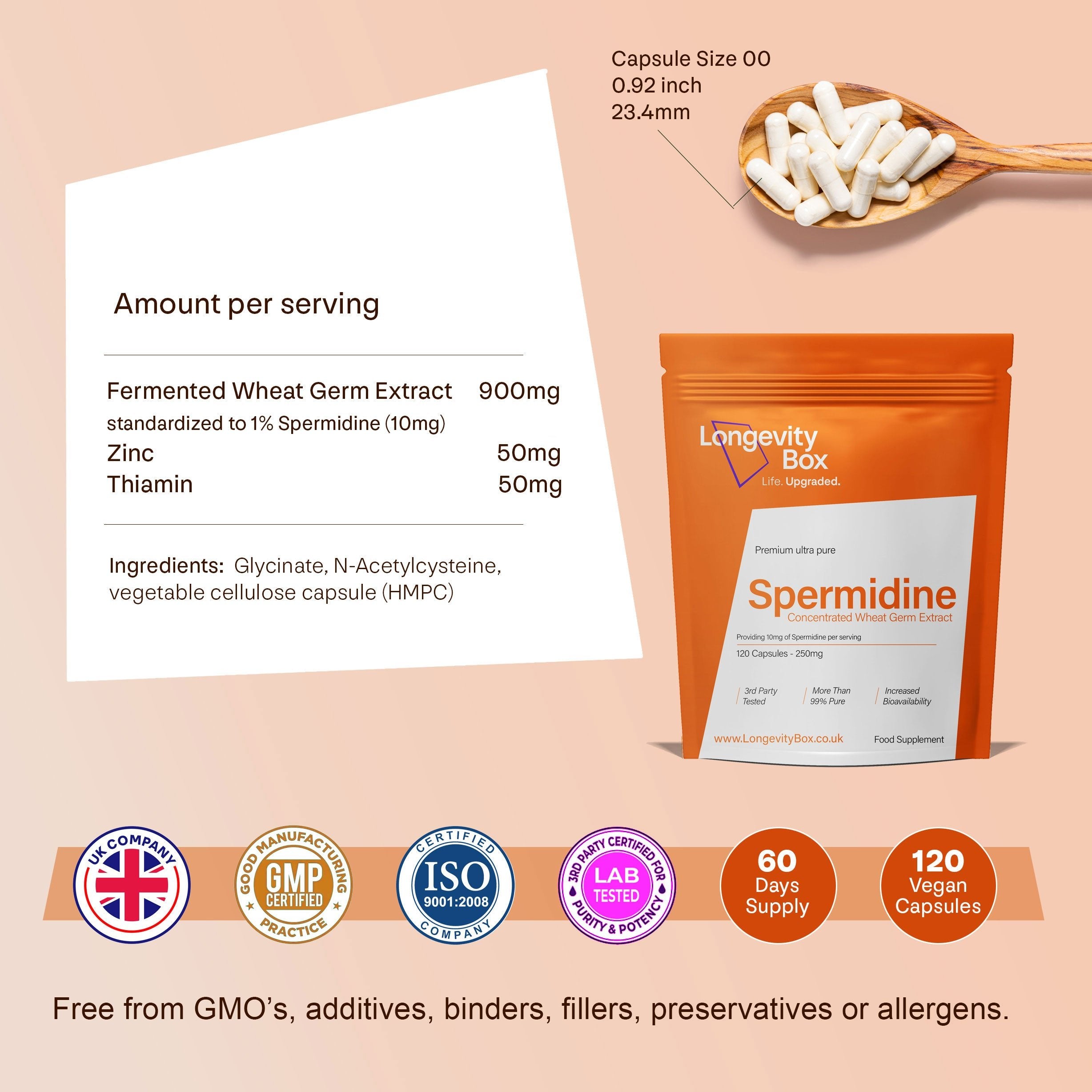 Spermidine Supplement - Buy Pure Spermidine Supplement in UK – Longevity Box